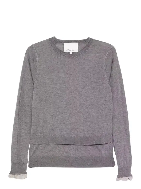 3.1 Phillip Lim Layered Knitted Top - Grey