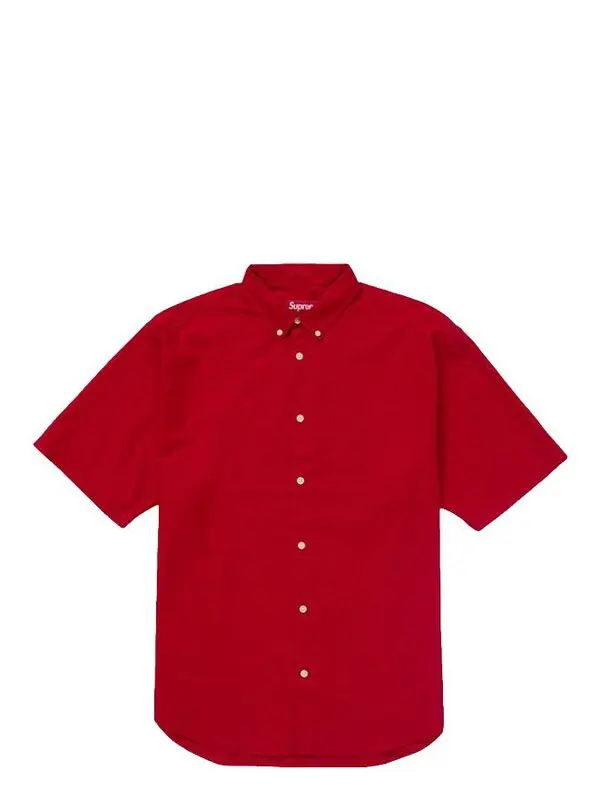 Supreme Loose Fit Oxford Short Sleeve Shirt - Red
