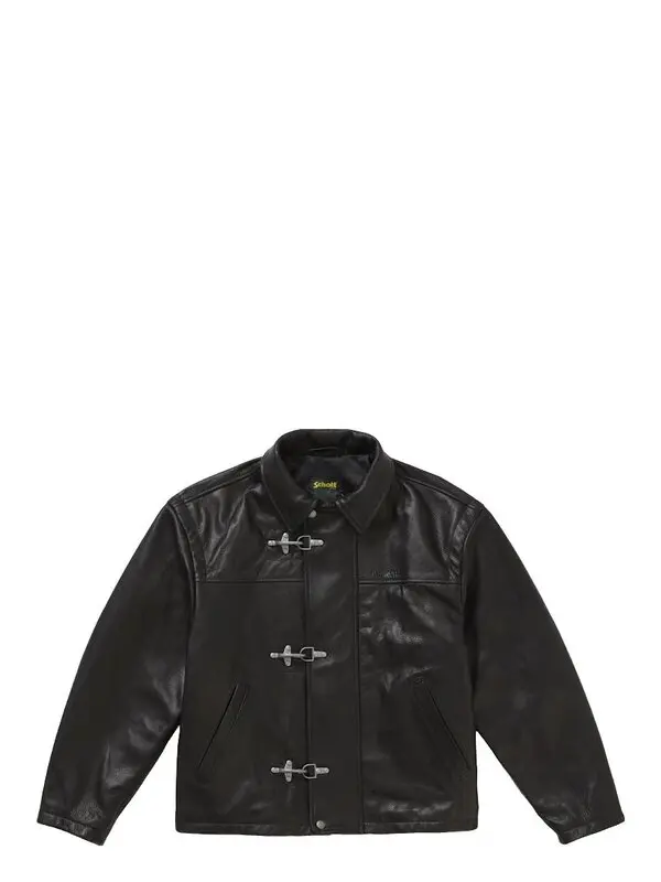 Supreme Schott Leather Clip Jacket - Black