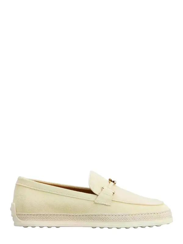 TOD'S T-ring Suede Loafers - Yellow