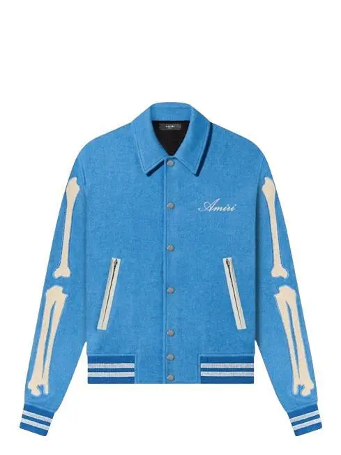 Amiri Bones Varsity Jacket - Blue