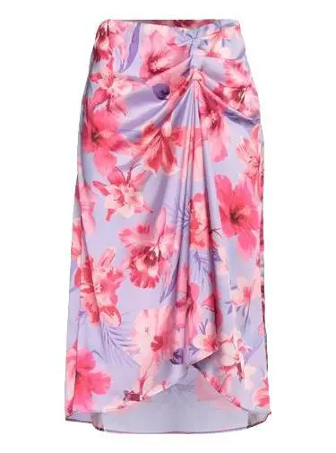 Pinko Midi Floral Print Skirt - Purple