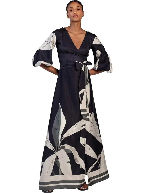 DIARRABLU Elaya Wrap Dress - Sierra Noir