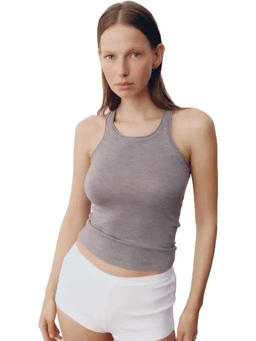 ALL MY LOVE Wool Tank Top - Heather Grey