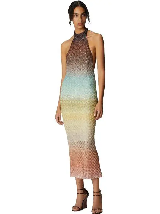 Missoni Dégradé Midi Dress With Halter Neck - Multicoloured