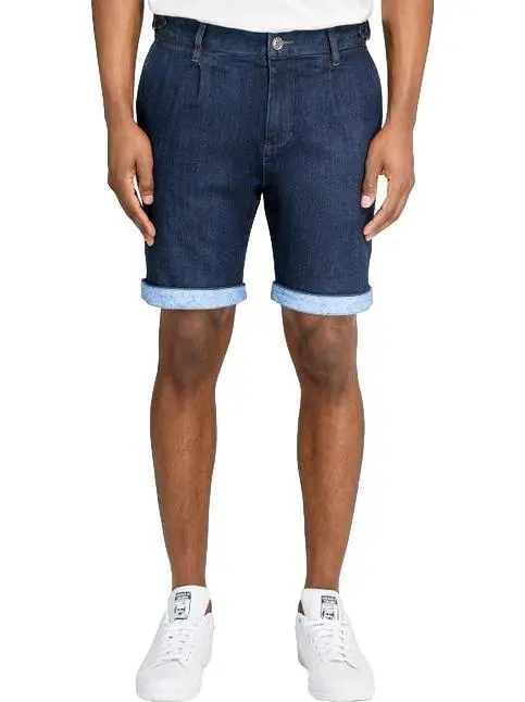 BROOKLYN BRIGADE Slim Fit Pleated Shorts - Navy