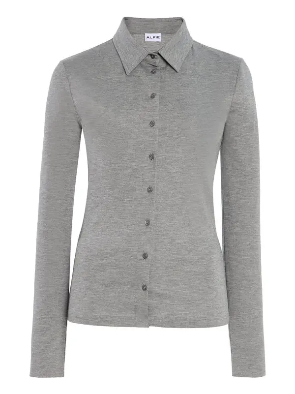 ALFIE Polo Knit Shirt - Grey