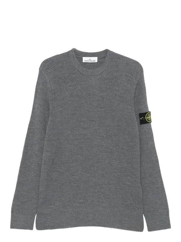 Stone Island Ribbed Knit Crewneck - Grey