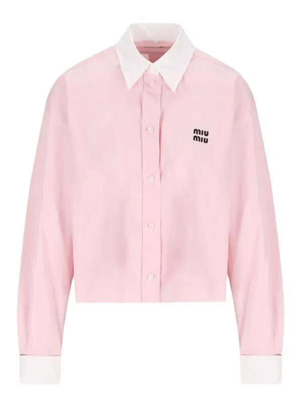 Miu Miu Cotton Poplin Shirt - Pink