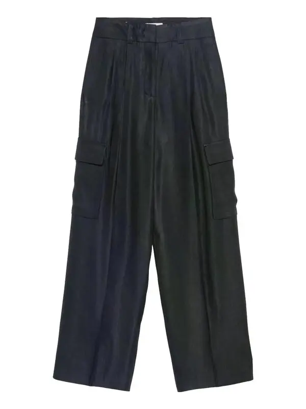 Peserico Pleated Cargo Trousers - Blue