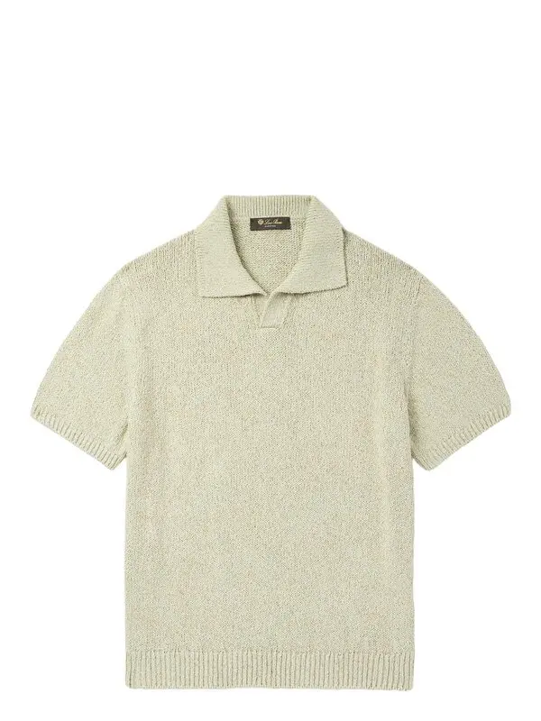 Loro Piana Meina Mouliné-cotton Polo Shirt - Green