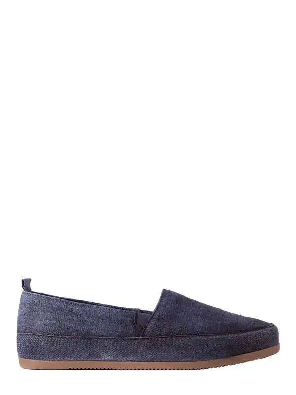 Mulo Garment-dyed Canvas Espadrilles - Blue