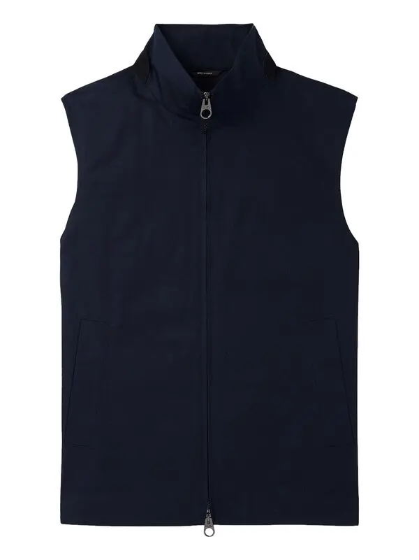Loro Piana Landon Cotton-satin Gilet - Blue