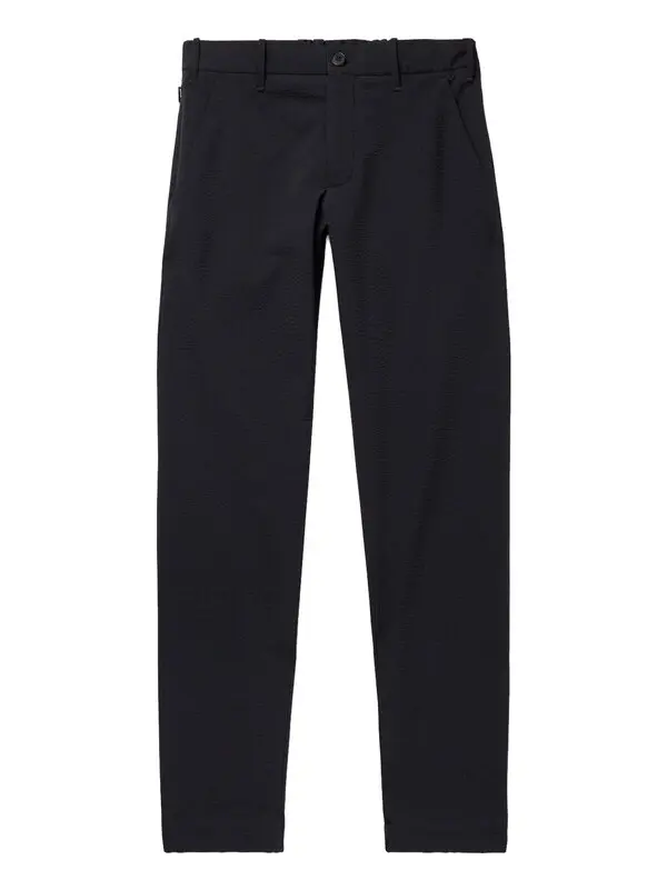 Incotex Teknosartorial Slim-fit Stretch-seersucker Trousers - Blue