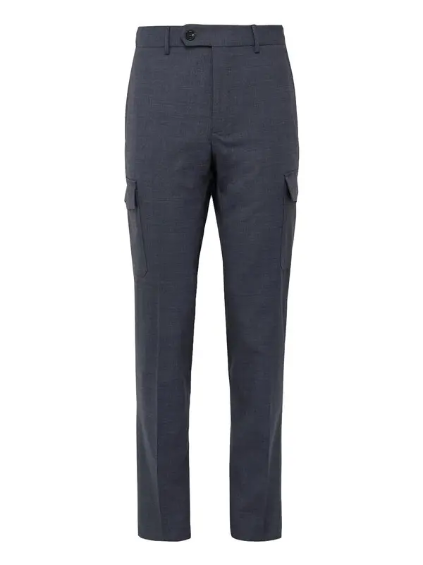 Incotex Venezia 1951 Slim-fit Tapered Stretch Virgin Wool Cargo Trousers - Blue