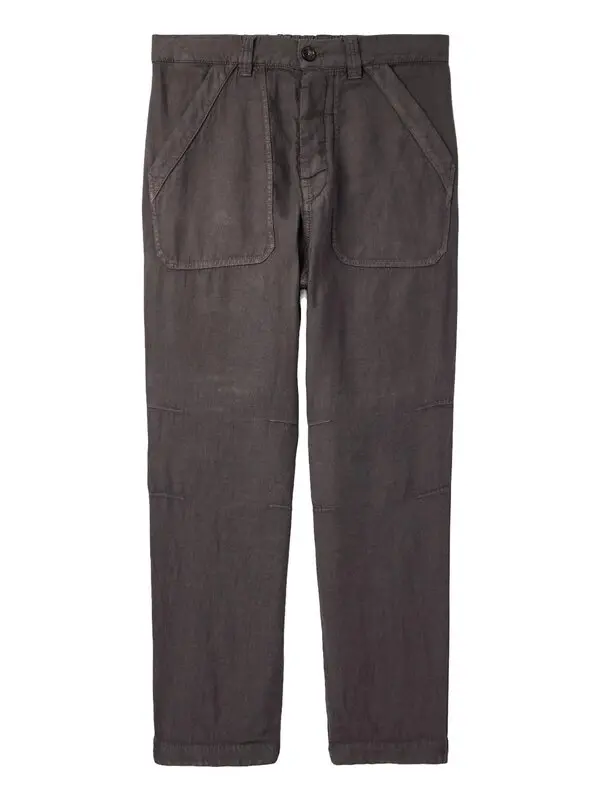 Brunello Cucinelli Tinto Wide-leg Linen Trousers - Brown
