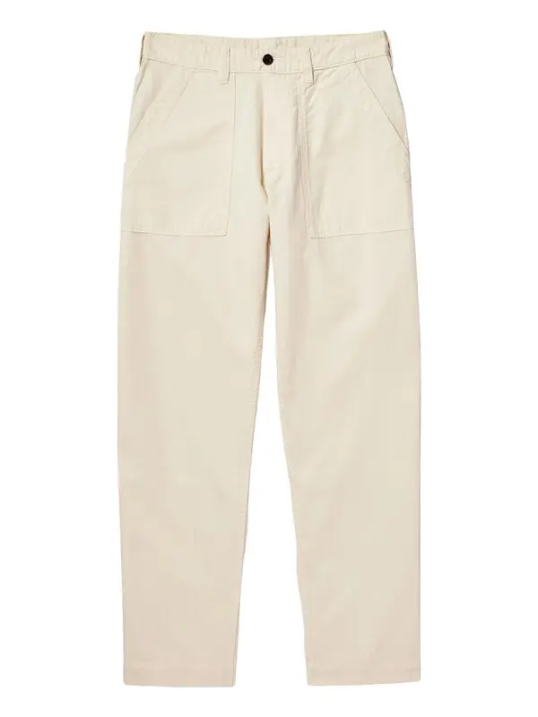 DRAKE'S Tapered Herringbone Trousers - Neutrals