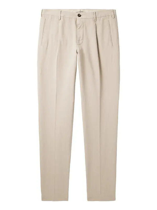 SLOWEAR Venezia 1951 Tapered Pleated Trousers - Neutrals
