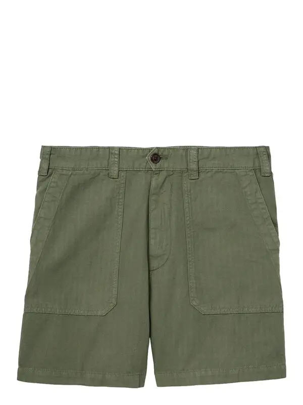 DRAKE'S Herringbone Twill Shorts - Green