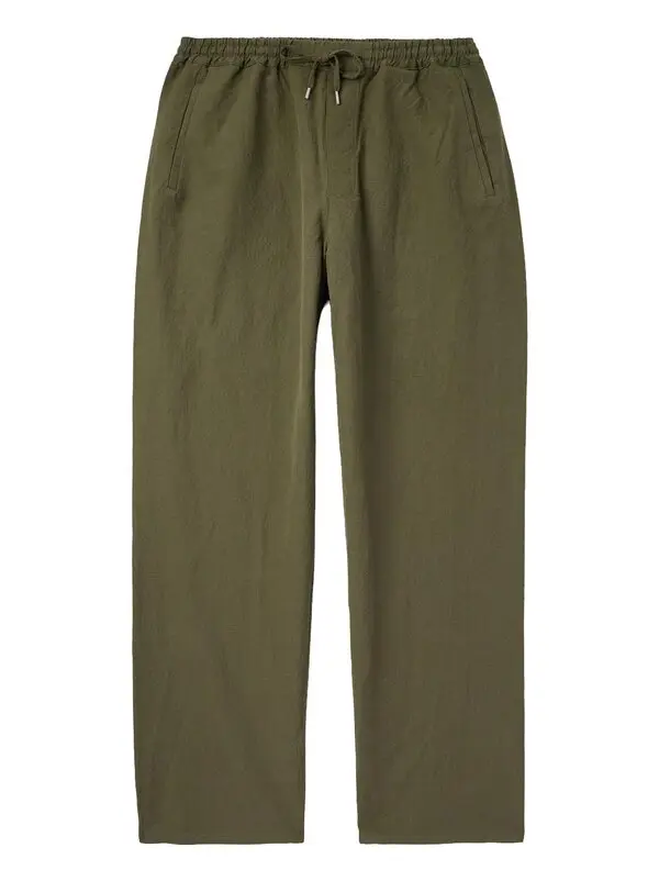 A KIND OF GUISE Samurai Wide-leg Seersucker Suit Trousers - Green