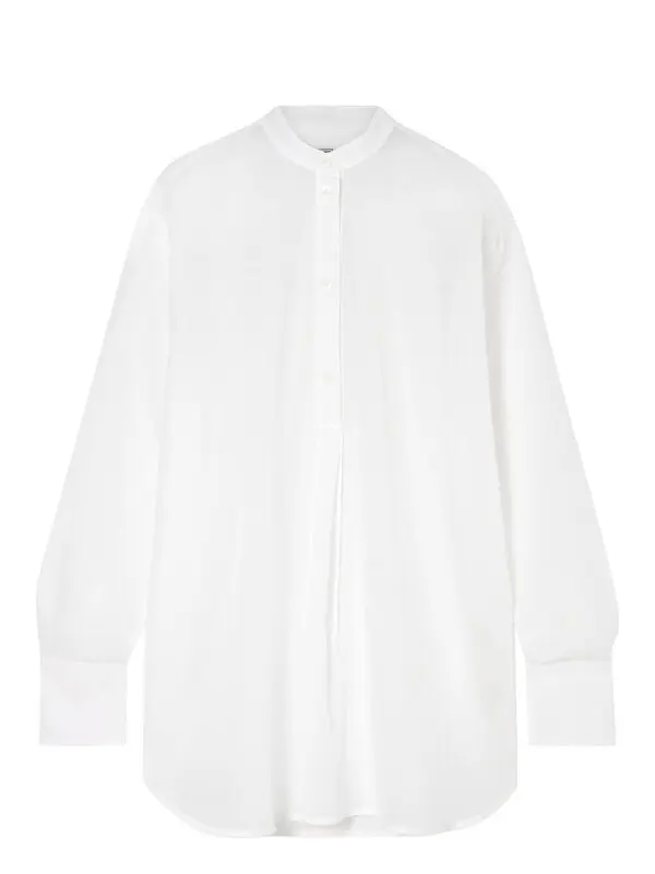 TOTEME Embroidered Organic Cotton-voile Shirt - White