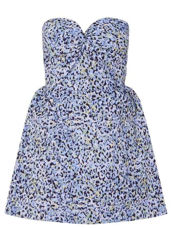 KIKA VARGAS Rossy Strapless Mini Dress - Blue
