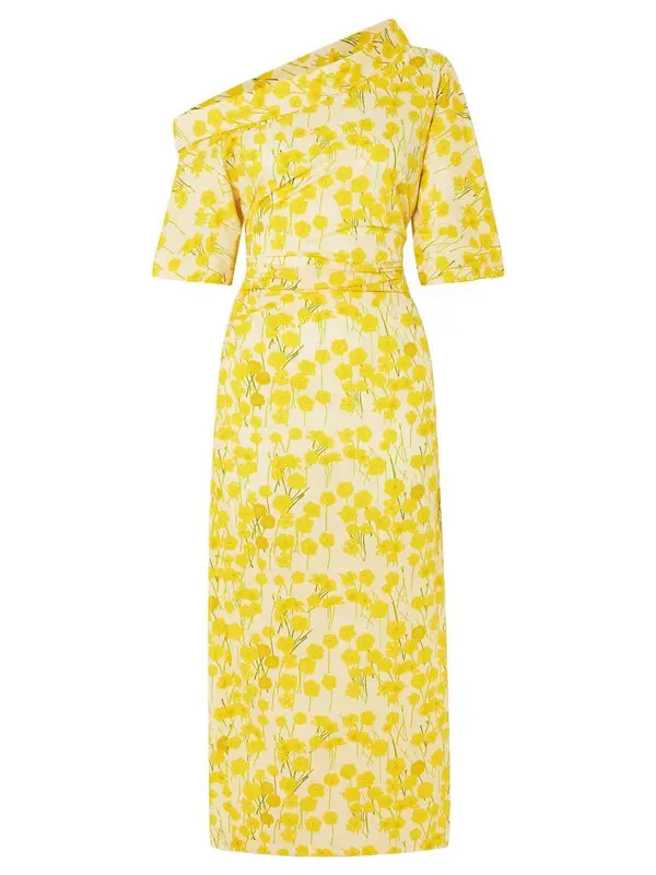 Bernadette Bowery One-shoulder Midi Dress - Yellow