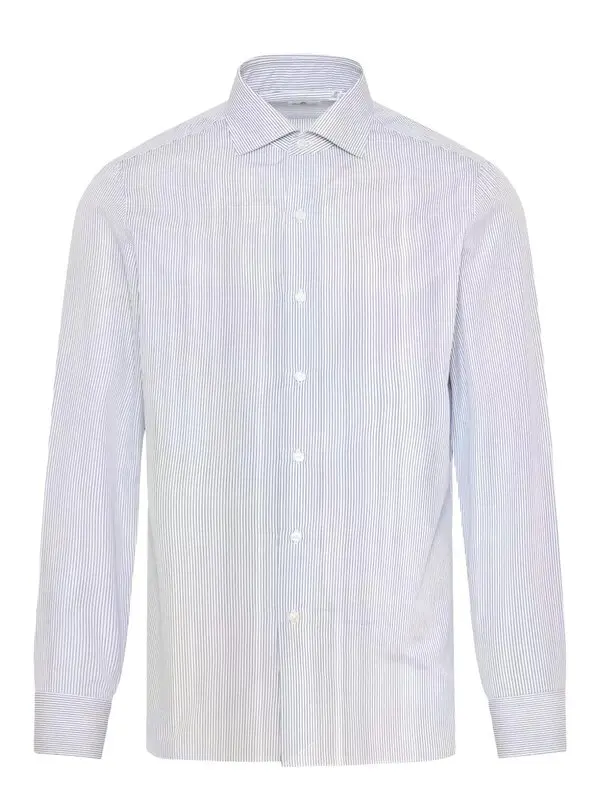 FINAMORE 1925 Poplin Shirt - Blue