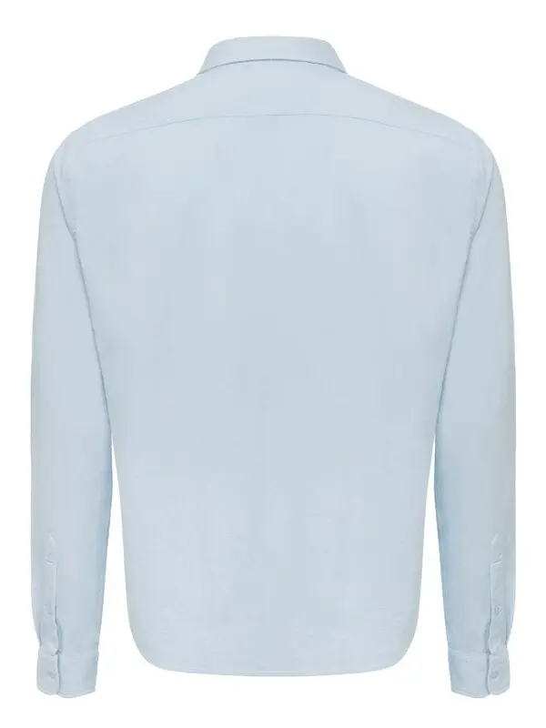 LE CLUB 55% Cotton And 45% Elastane Shirt - Sky Blue