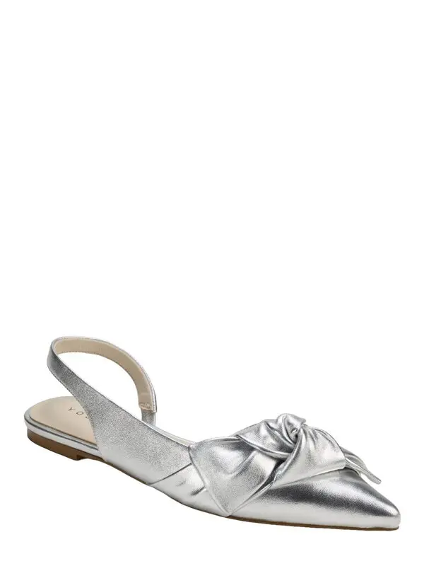 Yosi Samra Violet D'orsay Slingback Flats - Silver