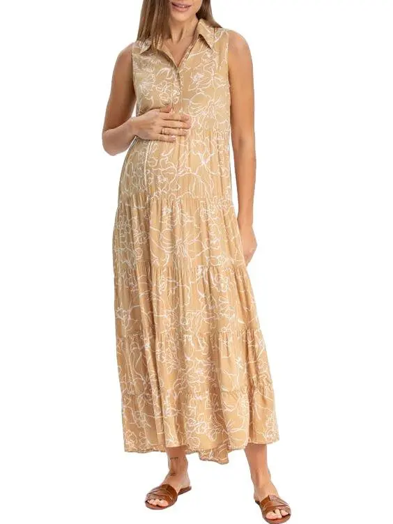 PIETRO BRUNELLI Button Down Floral Maternity Dress - Brown