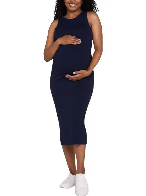 Motherhood Maternity Crew Neck Sleeveless Racerback Maternity Midi Dress - Peacoat