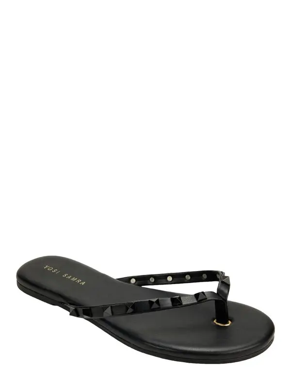 Yosi Samra Rivington Studded Flip Flop - Black