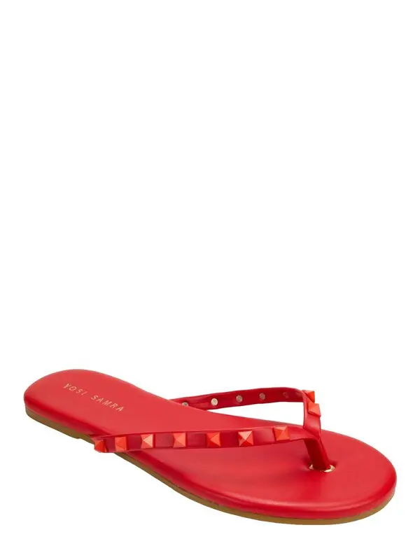 Yosi Samra Rivington Studded Flip Flop - Red