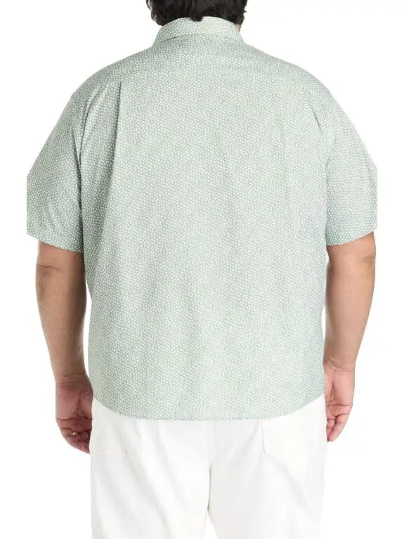 UNTUCKIT FIT BY DXL Big & Tall Ivers Wrinkle-free Performance Floral Print Sport Shirt - Green