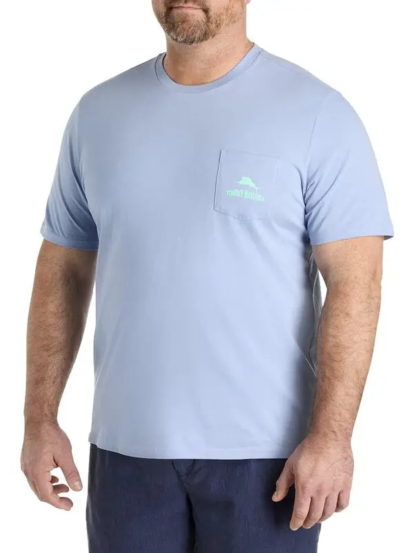 Tommy Bahama Big & Tall Shell Or Highwater Pocket T-shirt - Lakewater