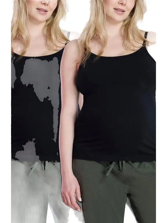 Motherhood Maternity Clip Down Nursing Tank Top - Black