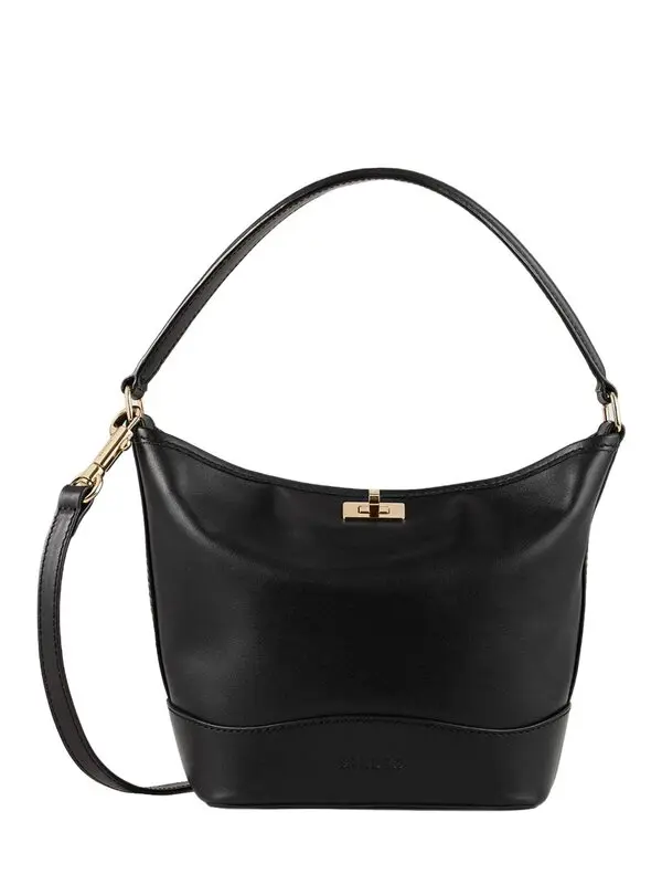 Sandro Tangoso Mini Leather Bucket Bag - Black
