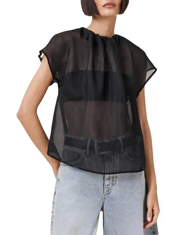 ALLSAINTS Trisha Sheer Top - Black
