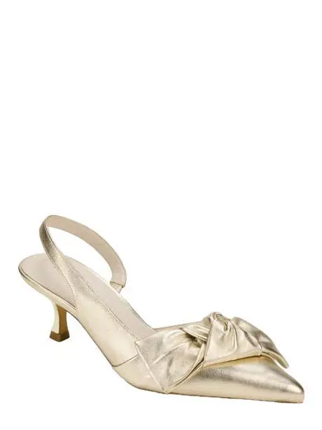 Yosi Samra Kaleigh Slingback Kitten Heel Pumps - Gold