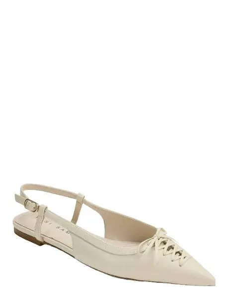 Yosi Samra Vanessa Slingback Pointed Toe Flat - Bone