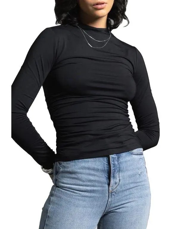 WEEKEND LOS ANGELES Rose Ruched Top - Black