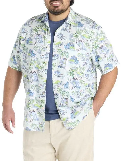 Tommy Bahama Big & Tall Paradise Isle Printed Sport Shirt - White