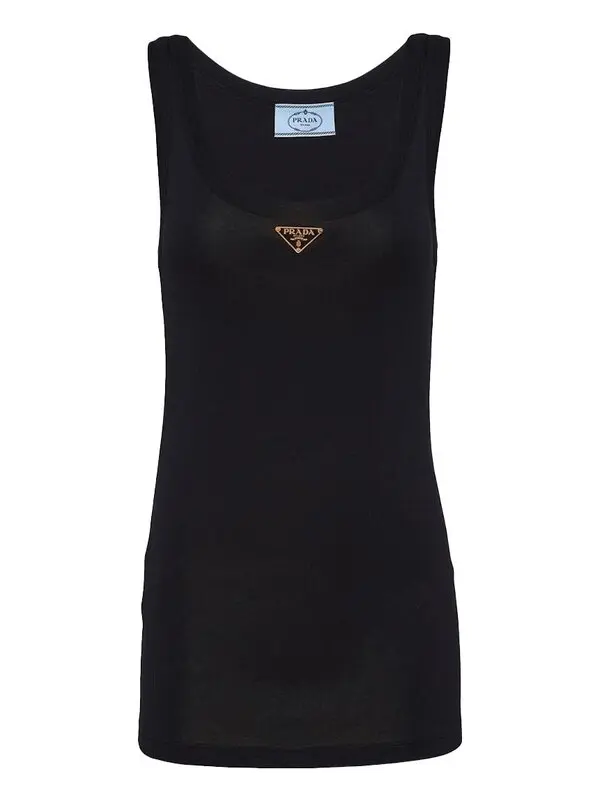 Prada Enamel Logo Tank Top - Black