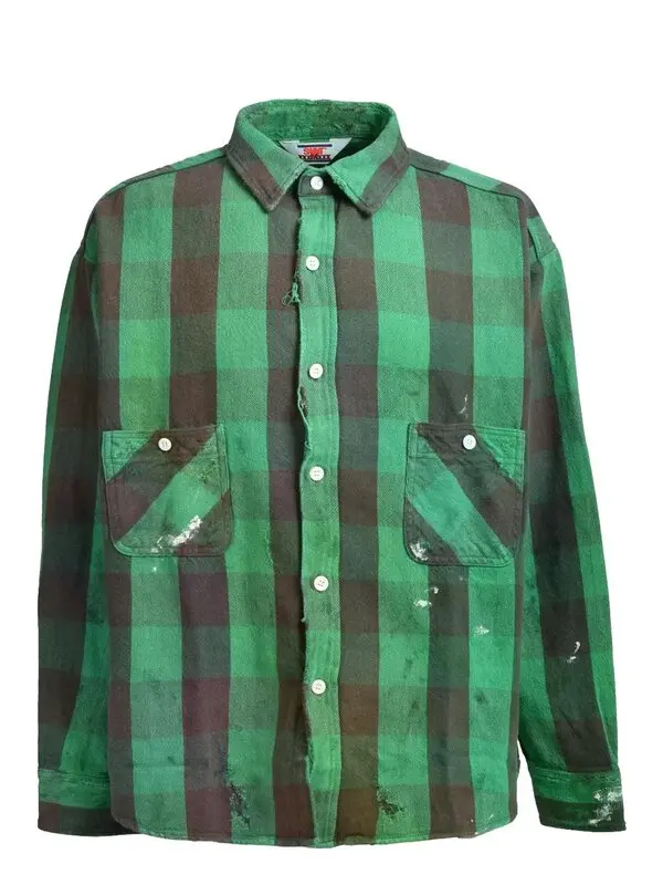 SAINT MXXXXXX Check-print Shirt - Green
