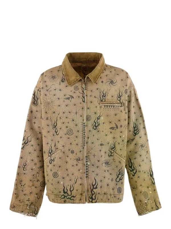 SAINT MXXXXXX Graphic-print Jacket - Neutrals