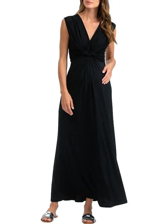 PIETRO BRUNELLI Knotted Maxi Dress - Black