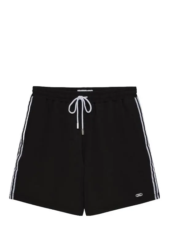 LE CLUB 4-way Stretch Swim Trunks - Solid Black