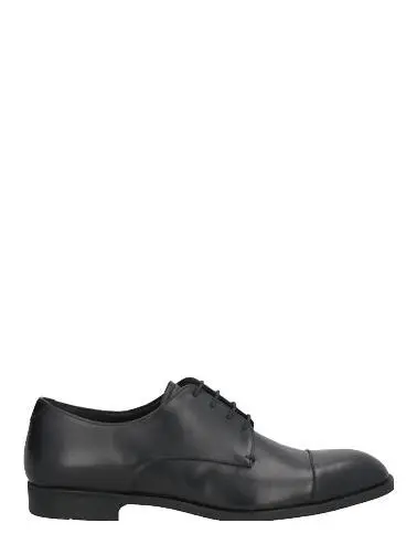 Emporio Armani Charcoal Calfskin Derby Shoes - Grey