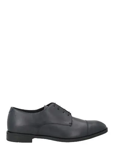 Emporio Armani Charcoal Calfskin Derby Shoes - Navy